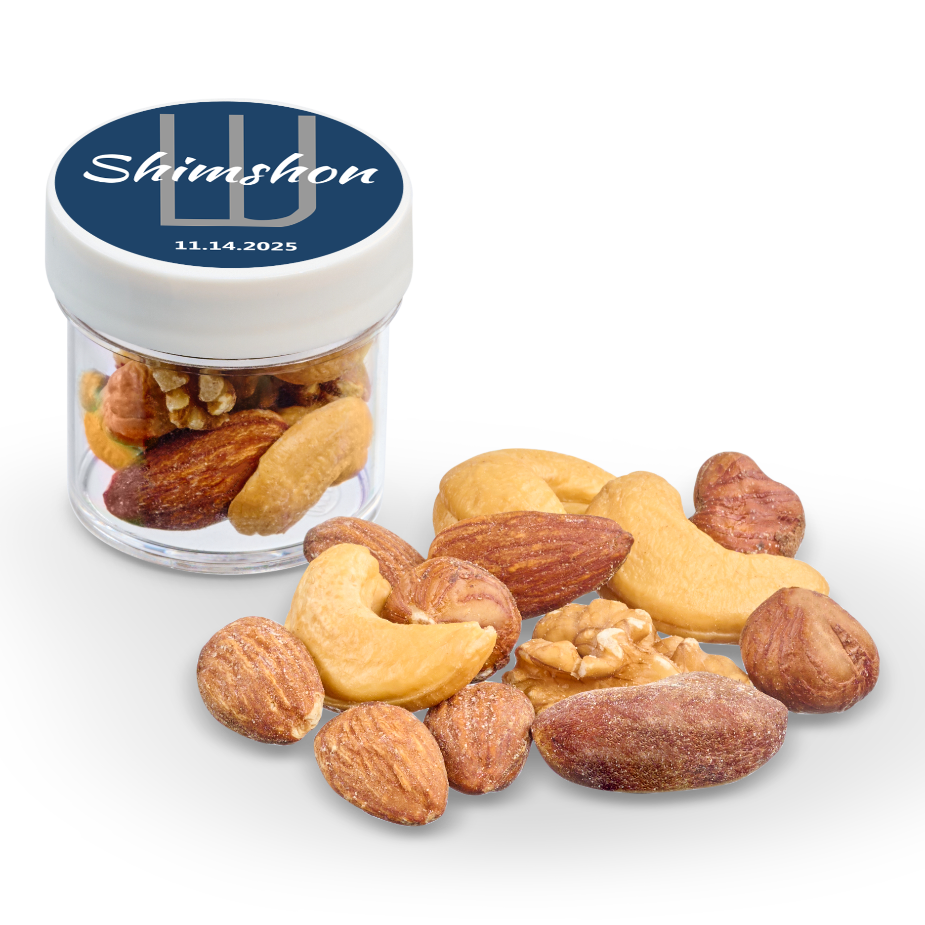 Personalized 1 oz. Mixed Nut Favors | Custom Logo Nut Jars – Promo Nosh